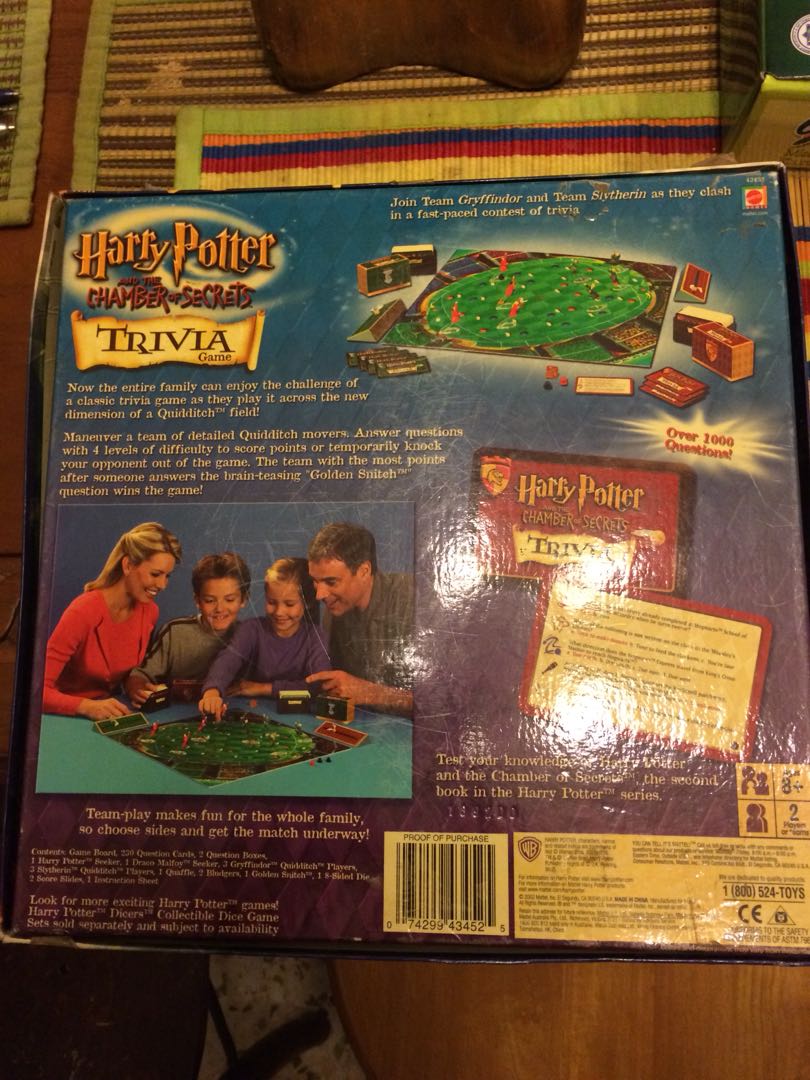 Harry Potter & the Chamber of Secrets Trivia Game, Hobbies & Toys, Toys ...