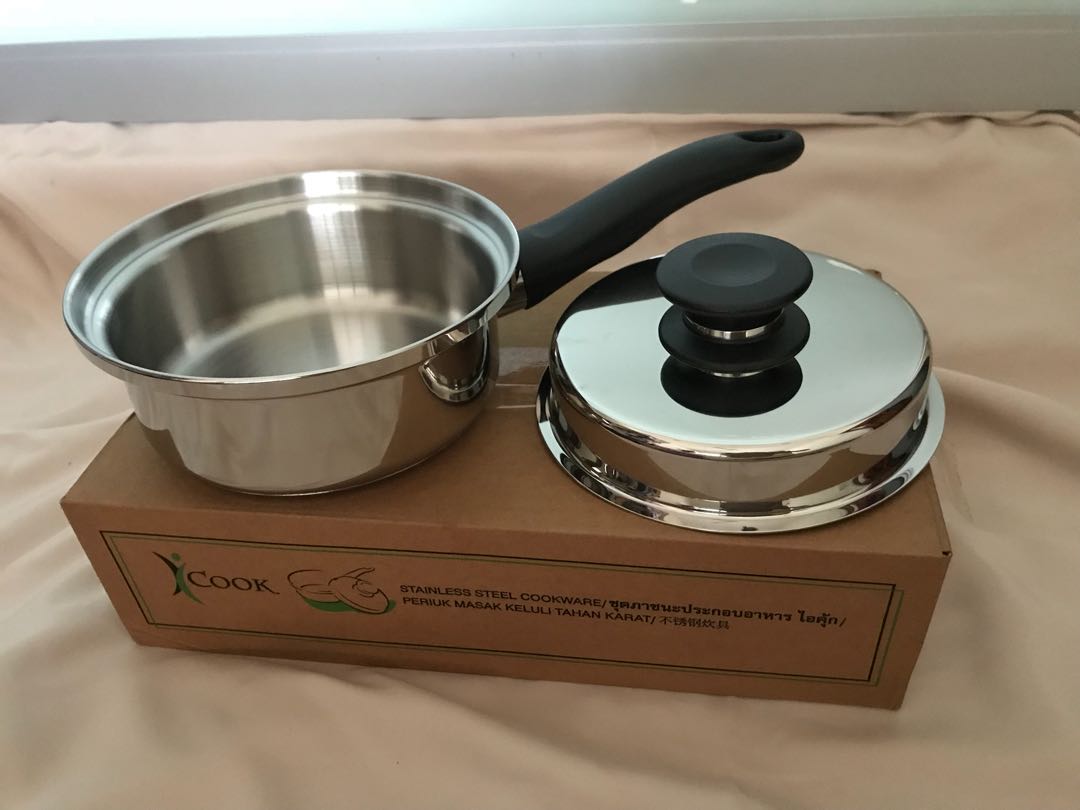 Icook 1 litre Saucepan (2-pc set), TV & Home Appliances, Kitchen ...