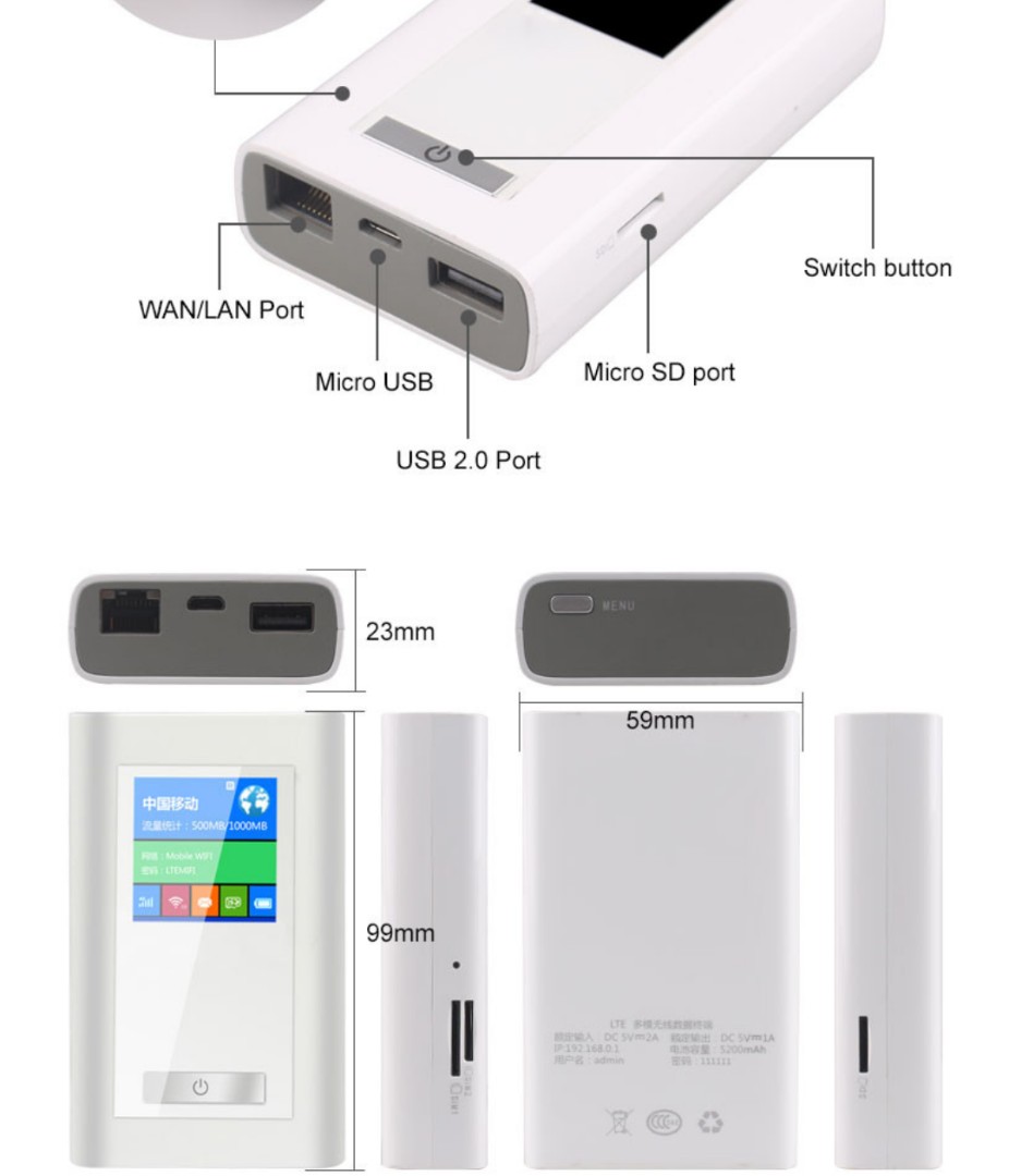 FDD-LTE GSM 4G Wifi Router Portable Global Unlock Dongle Wireless Modem ...