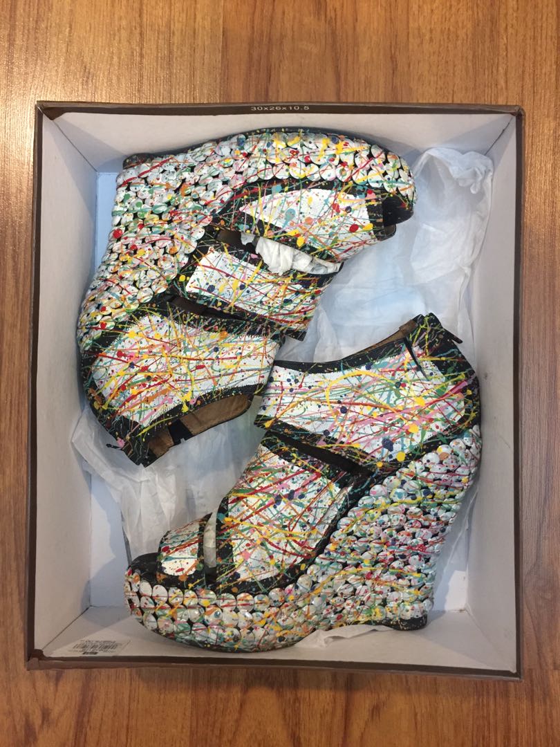 Jeffrey Campbell RIDDLE PAINT wedge, Women's Fashion, Footwear, Wedges ...
