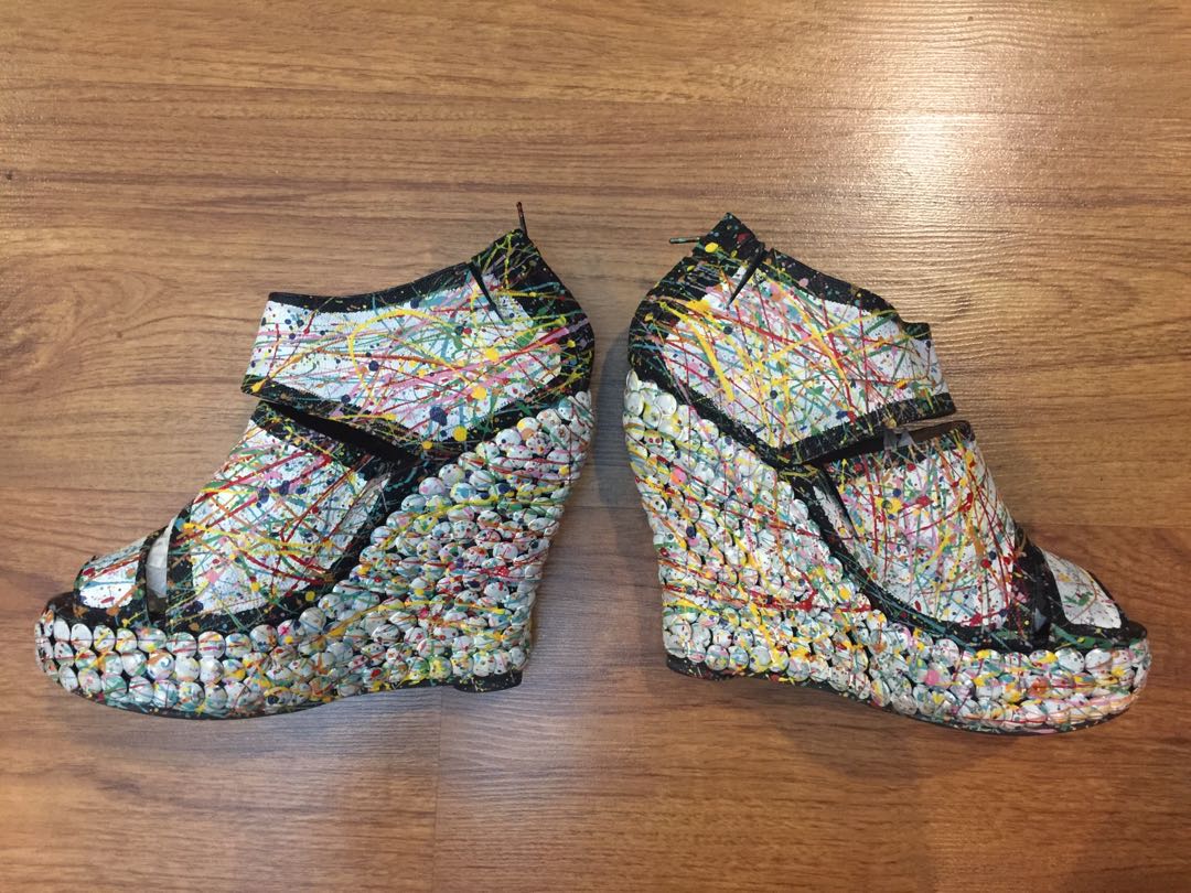 Jeffrey Campbell RIDDLE PAINT wedge, Women's Fashion, Footwear, Wedges ...