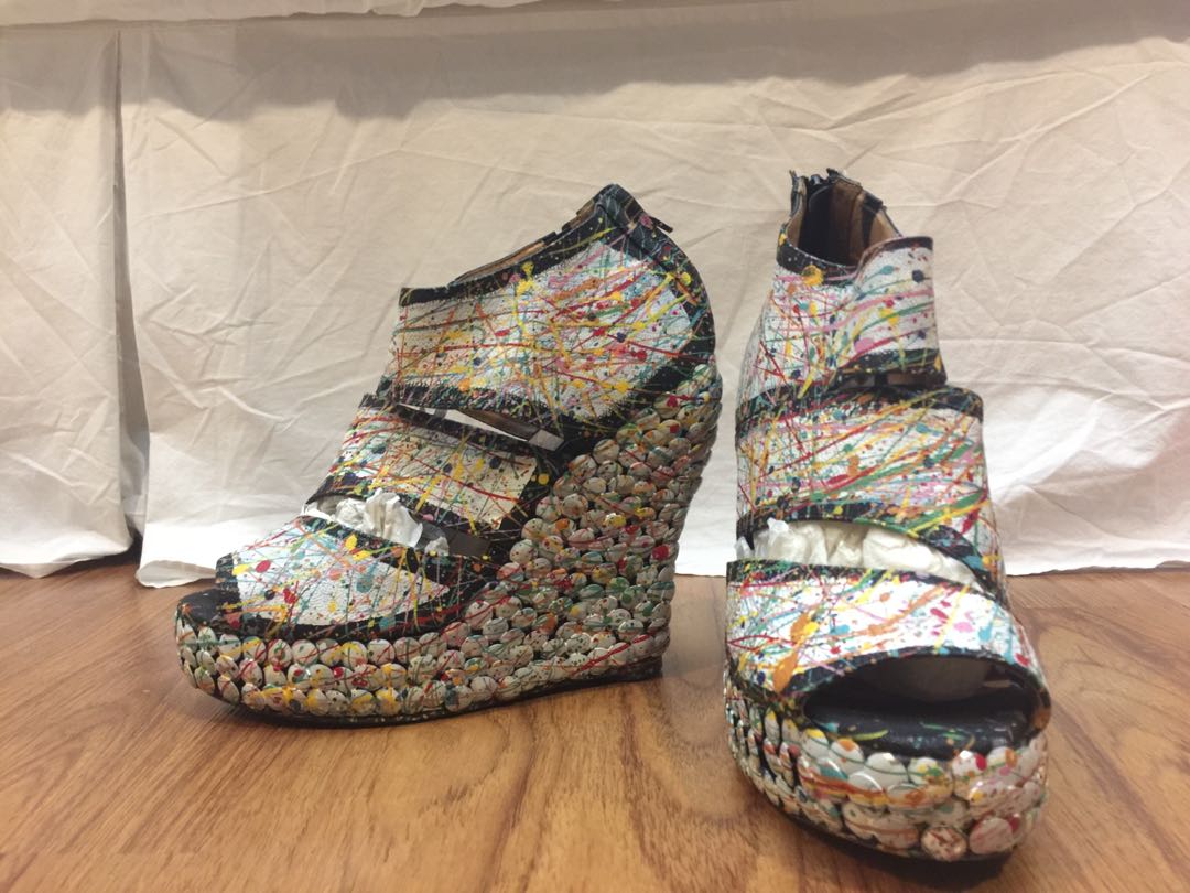 Jeffrey Campbell RIDDLE PAINT wedge, Women's Fashion, Footwear, Wedges ...