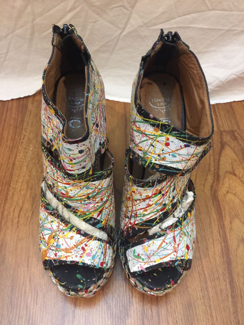 Jeffrey Campbell RIDDLE PAINT wedge, Women's Fashion, Footwear, Wedges ...