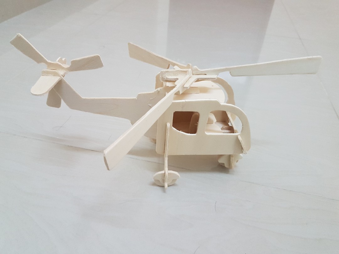 Woodcraft Construction Kit - Helicopter ( Completed Set ), Hobbies ...