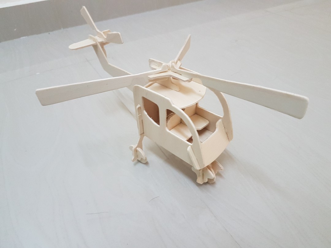 Woodcraft Construction Kit - Helicopter ( Completed Set ), Hobbies ...