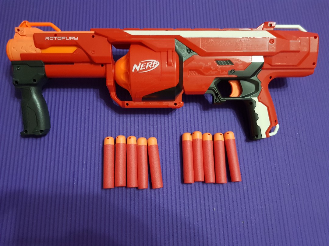 Nerf N Strike Mega Series Rotofury Blaster Hobbies And Toys Toys And Games On Carousell