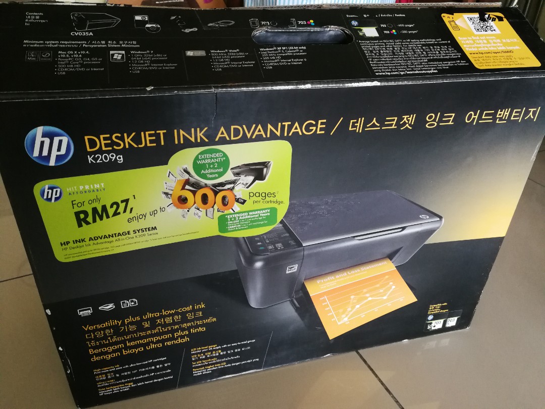 HP Printer - All-in-one K209g Series, Computers & Tech, Printers ...