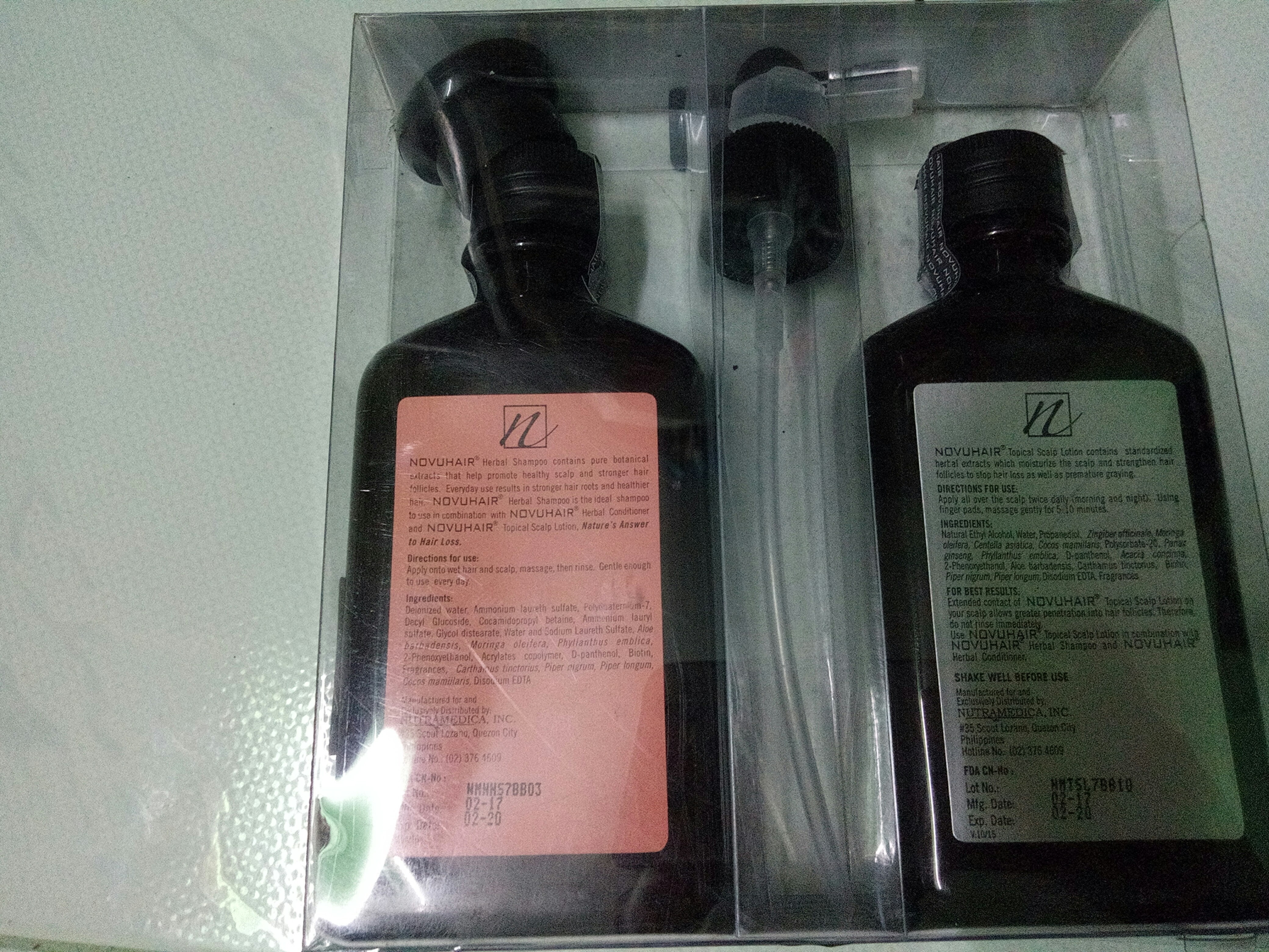 Novu hair 2in1 pack 200ml scalp lotion and shampoo, Beauty & Personal ...