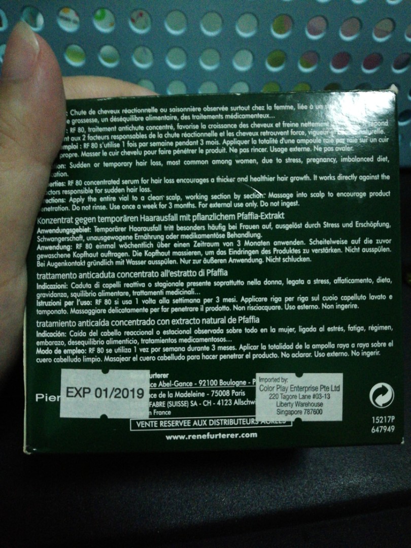 Rene Furterer Paris RF 80 concentrated serum, Beauty & Personal Care ...