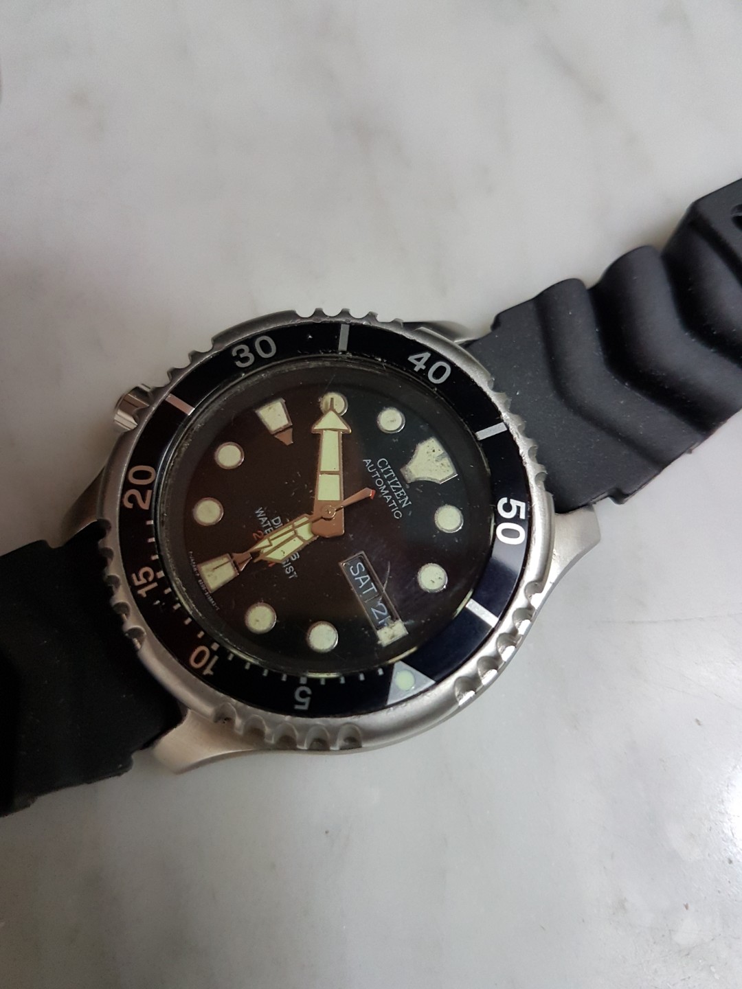 Vintage Citizen Promaster 200M Lefty Men Diver Auto Day/Date Watch ...