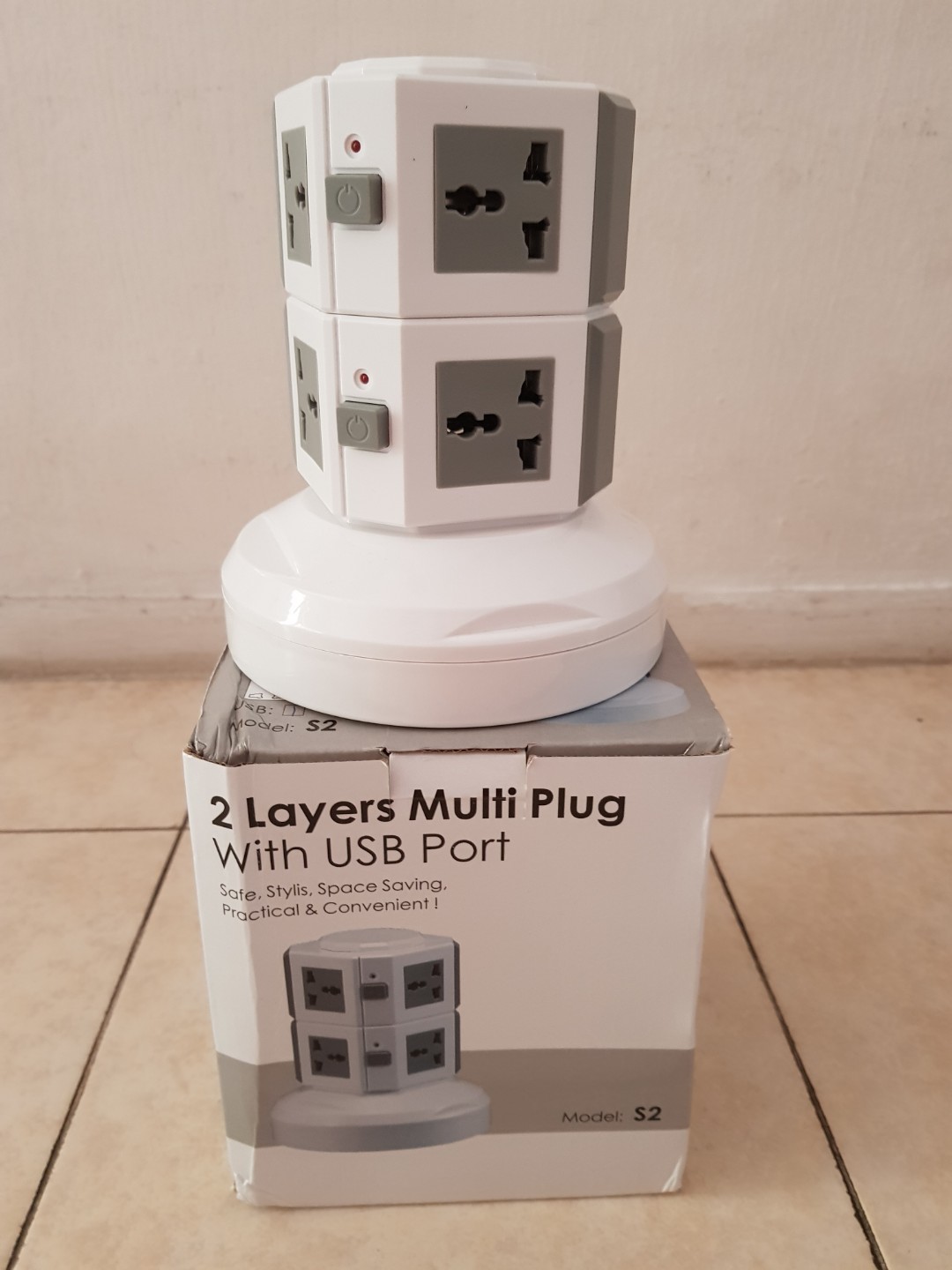 2 Layers Multi Plug with USB Port, Home Appliances on Carousell