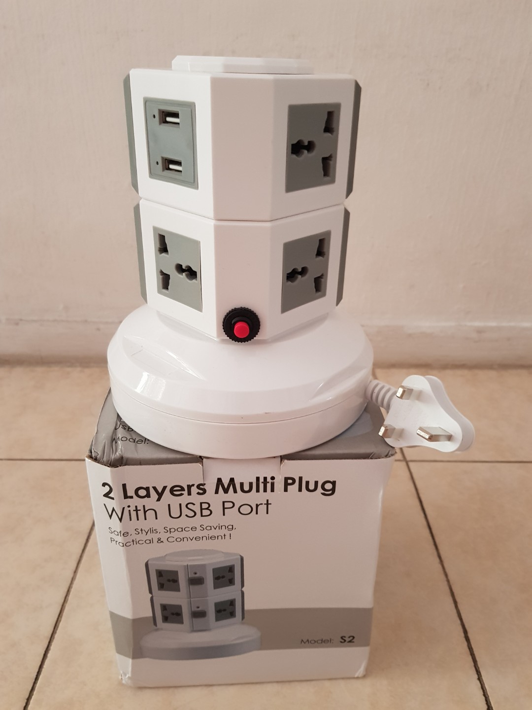 2 Layers Multi Plug with USB Port, Home Appliances on Carousell