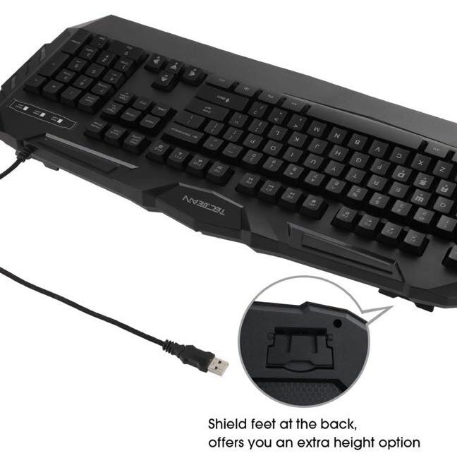 Gaming Keyboard ,TEC.BEAN Rainbow Backlit Wired Office Gaming Keyboard ...