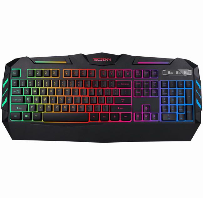 Gaming Keyboard ,TEC.BEAN Rainbow Backlit Wired Office Gaming Keyboard ...