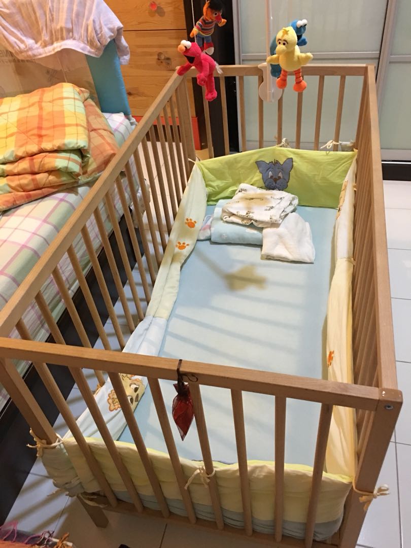 IKEA baby cot and fisher price rocker, Babies & Kids, Babies & Kids ...