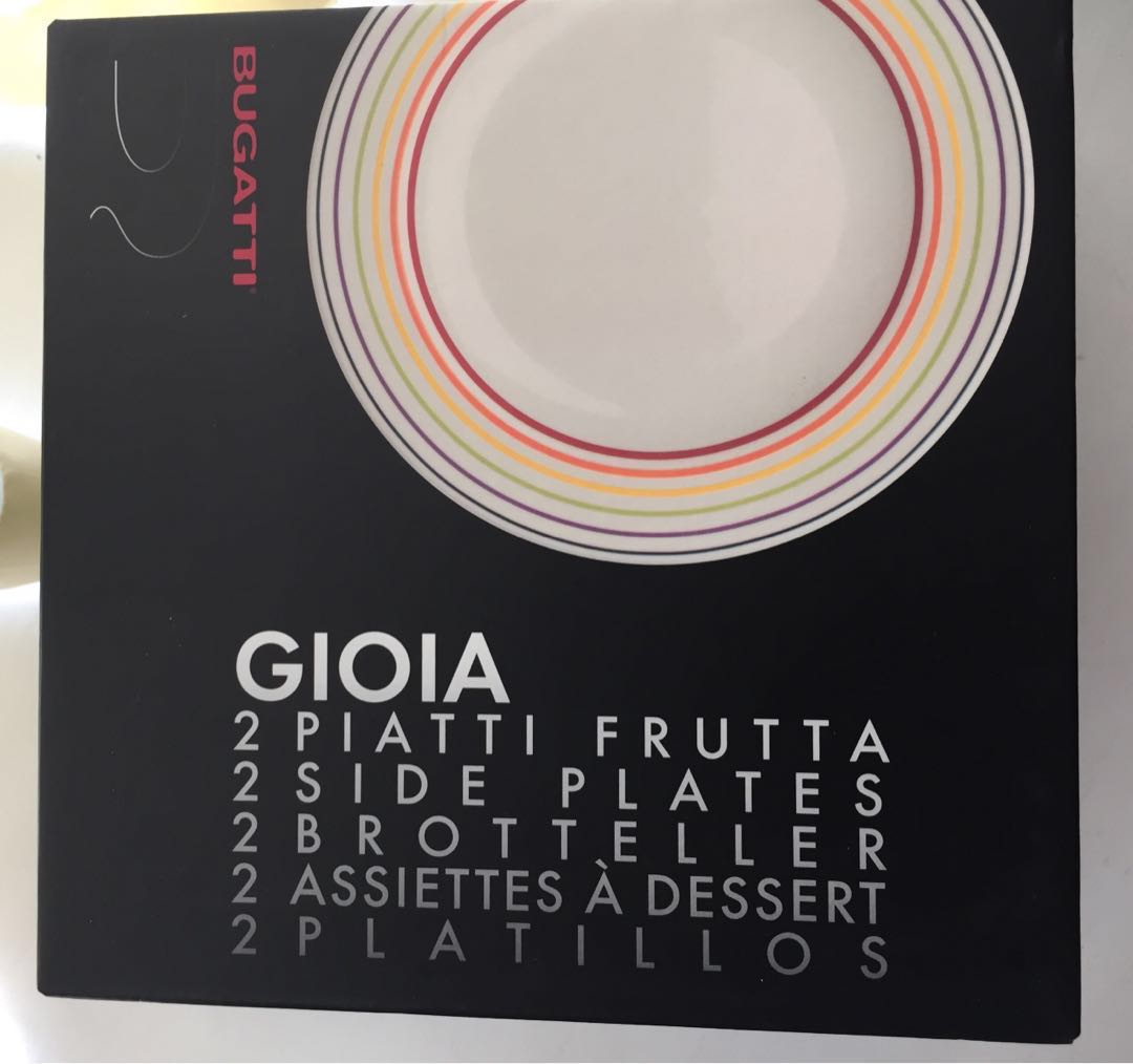 Italian Design, 4 Side Plates & 4 Bowls, Brand New, Bugatti Gioia, TV ...