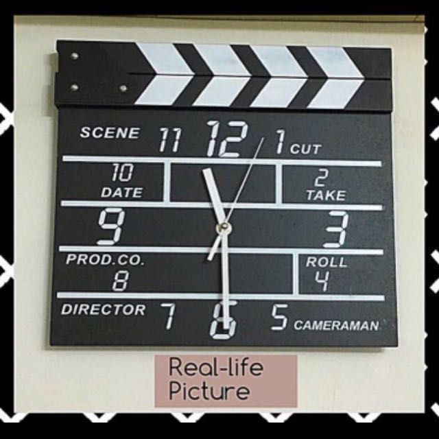 Creative Film Studio Message White Board Clock, Furniture & Home Living ...