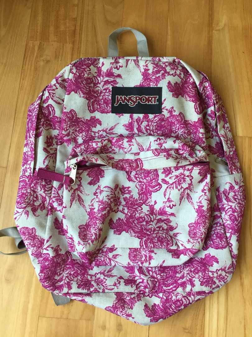 Floral Jansport Backpack, Women's Fashion, Bags & Wallets, Backpacks on ...