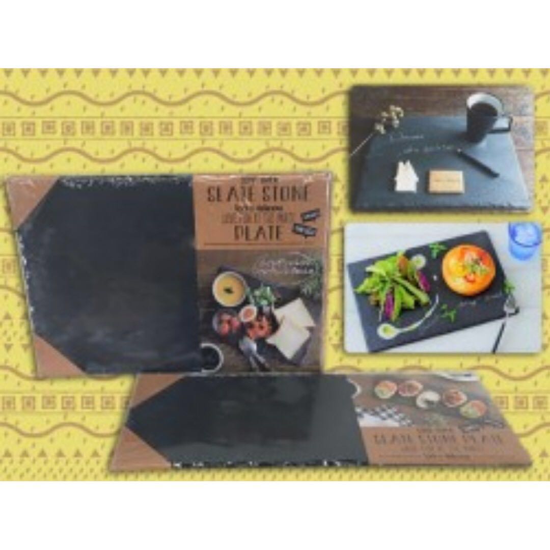 Long Slate Stone Plate for Food Plating, TV & Home Appliances, Kitchen ...