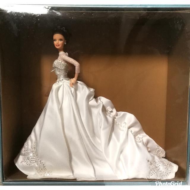 Reem Acra Bridal Barbie Doll Wedding Dress Gown Collectible Embroidery ...