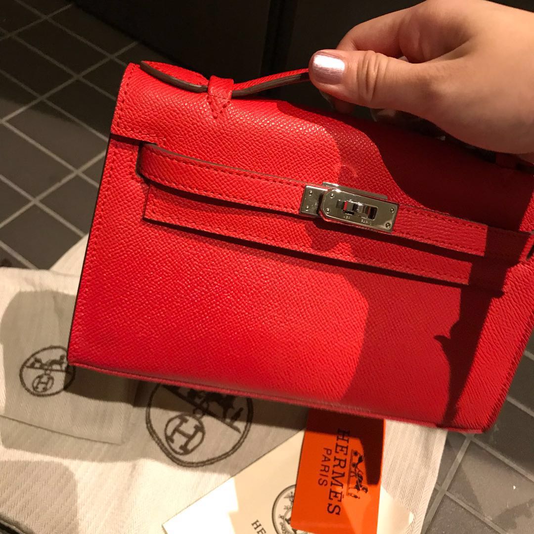 Hermes Pochette Epsom Leather Bag, Luxury, Bags & Wallets on Carousell