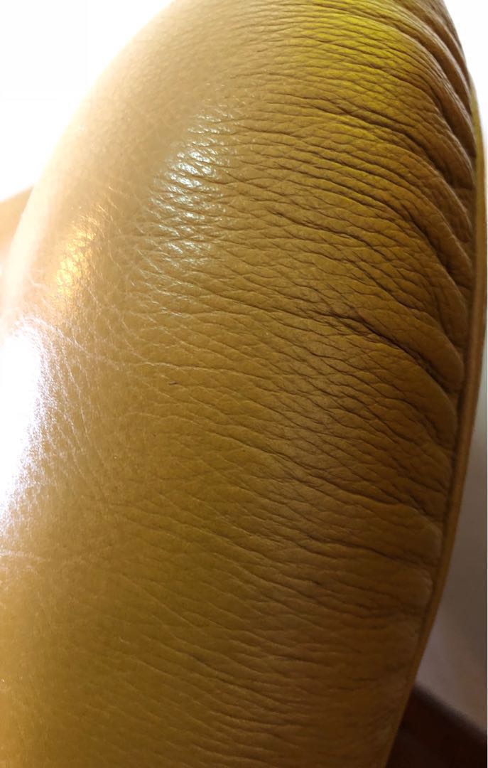 Unique Vintage Retro Yellow Leather Chair Sofa with Nicely Aged Patina ...