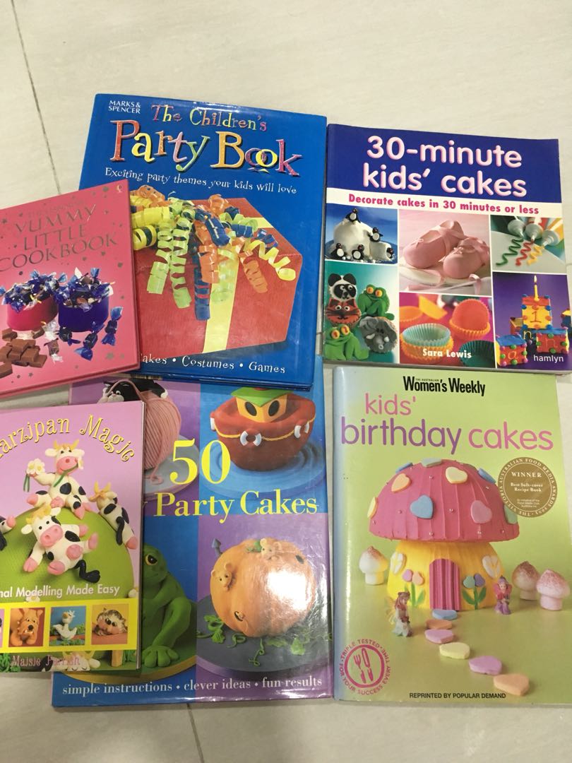 6 children’s party cake baking books, Books & Stationery, Children's ...