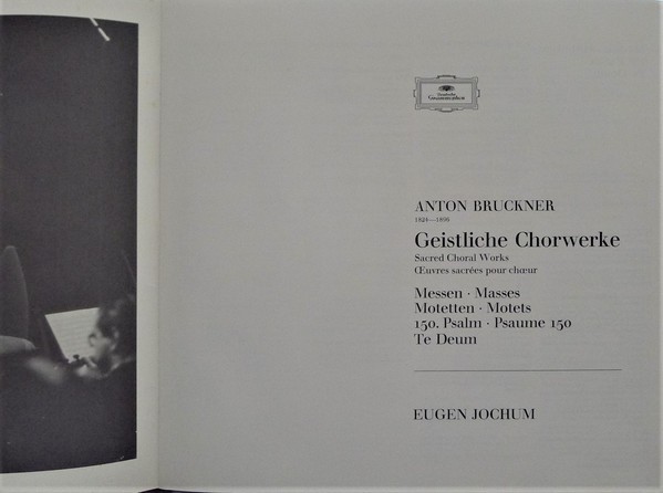 Bruckner Sacred Works for Chorus Eugen Jochum DG 5-LP box set, TV ...