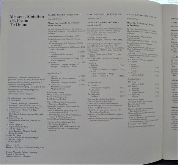 Bruckner Sacred Works for Chorus Eugen Jochum DG 5-LP box set, TV ...