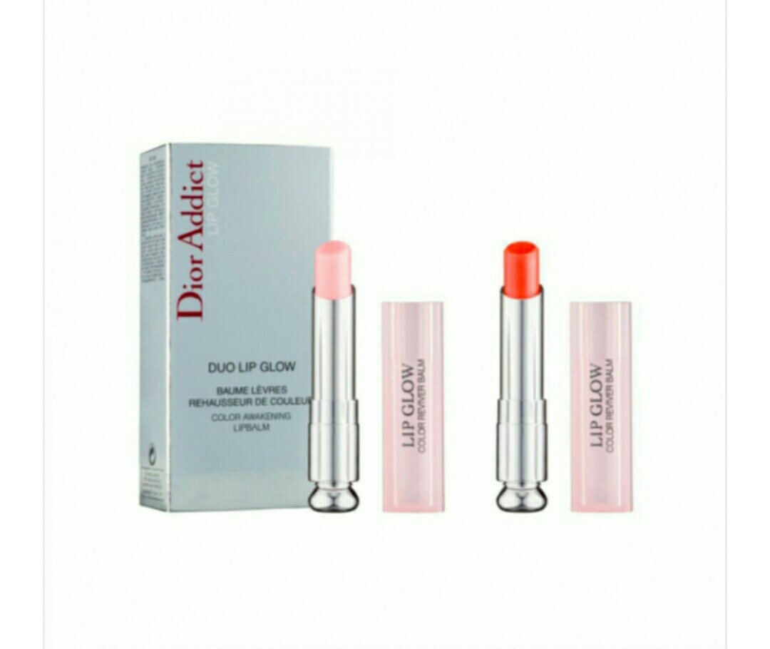 DIOR Addict Lip Glow Duo Set, 美容＆化妝品, 健康及美容 - 皮膚護理, 化妝品 - Carousell
