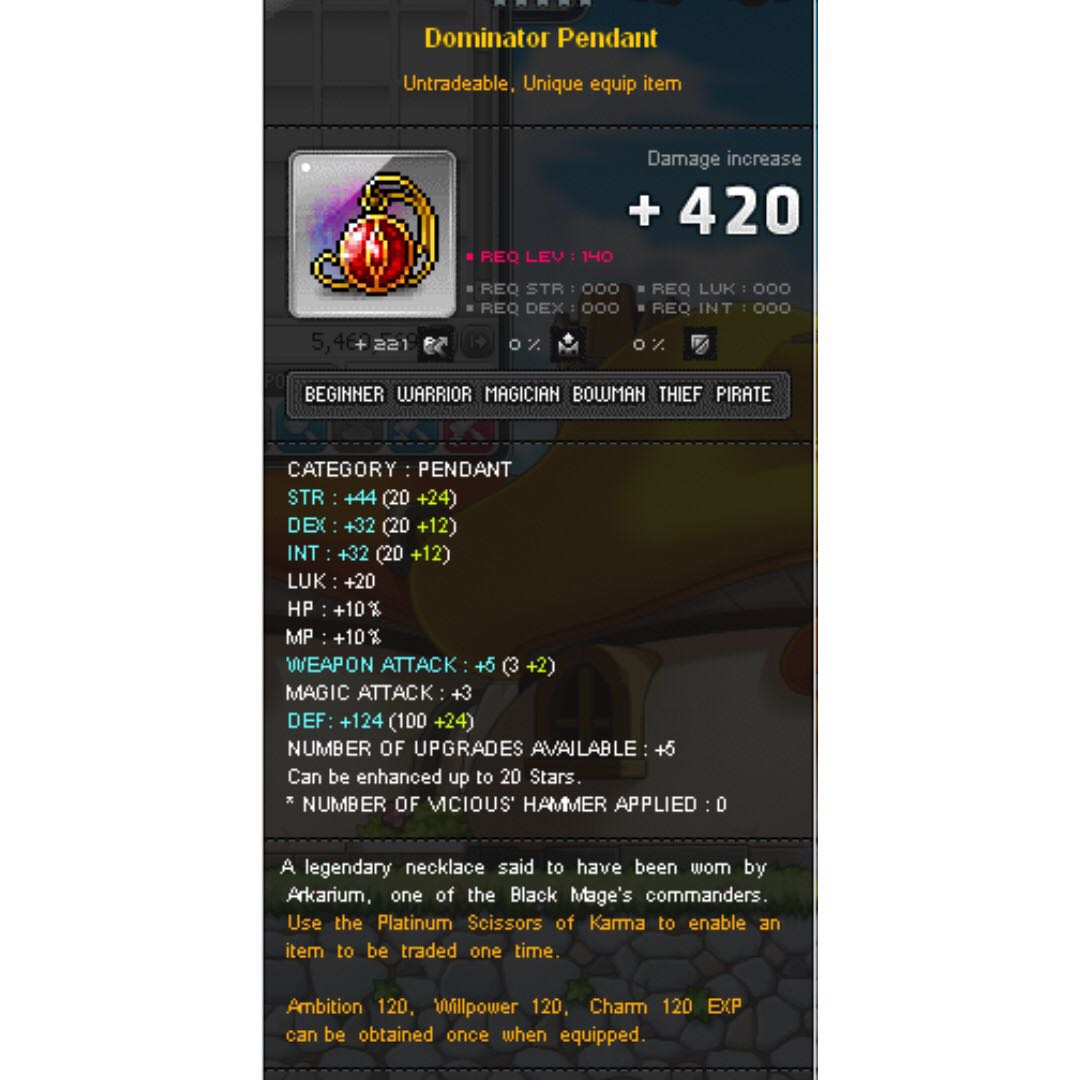 Maplestory Dominator Pendant, Video Gaming, Gaming Accessories, Game ...