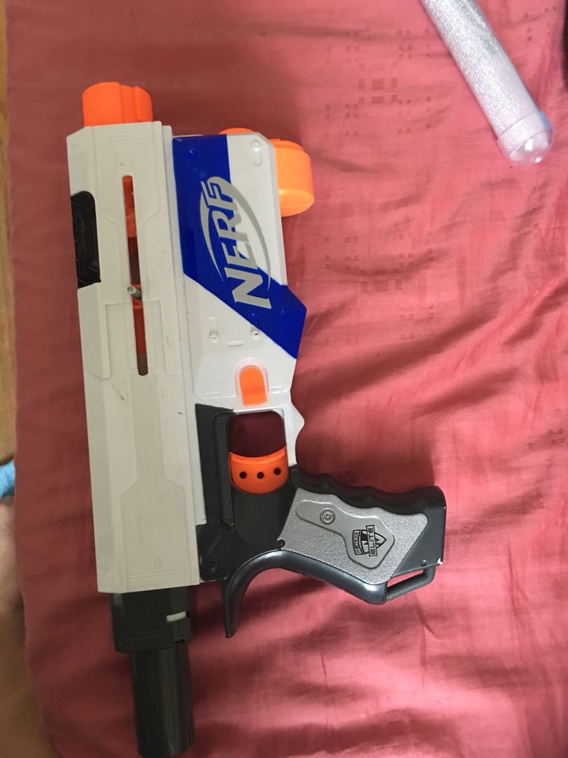 Nerf retaliator damaged shell with working internals and spring mod ...