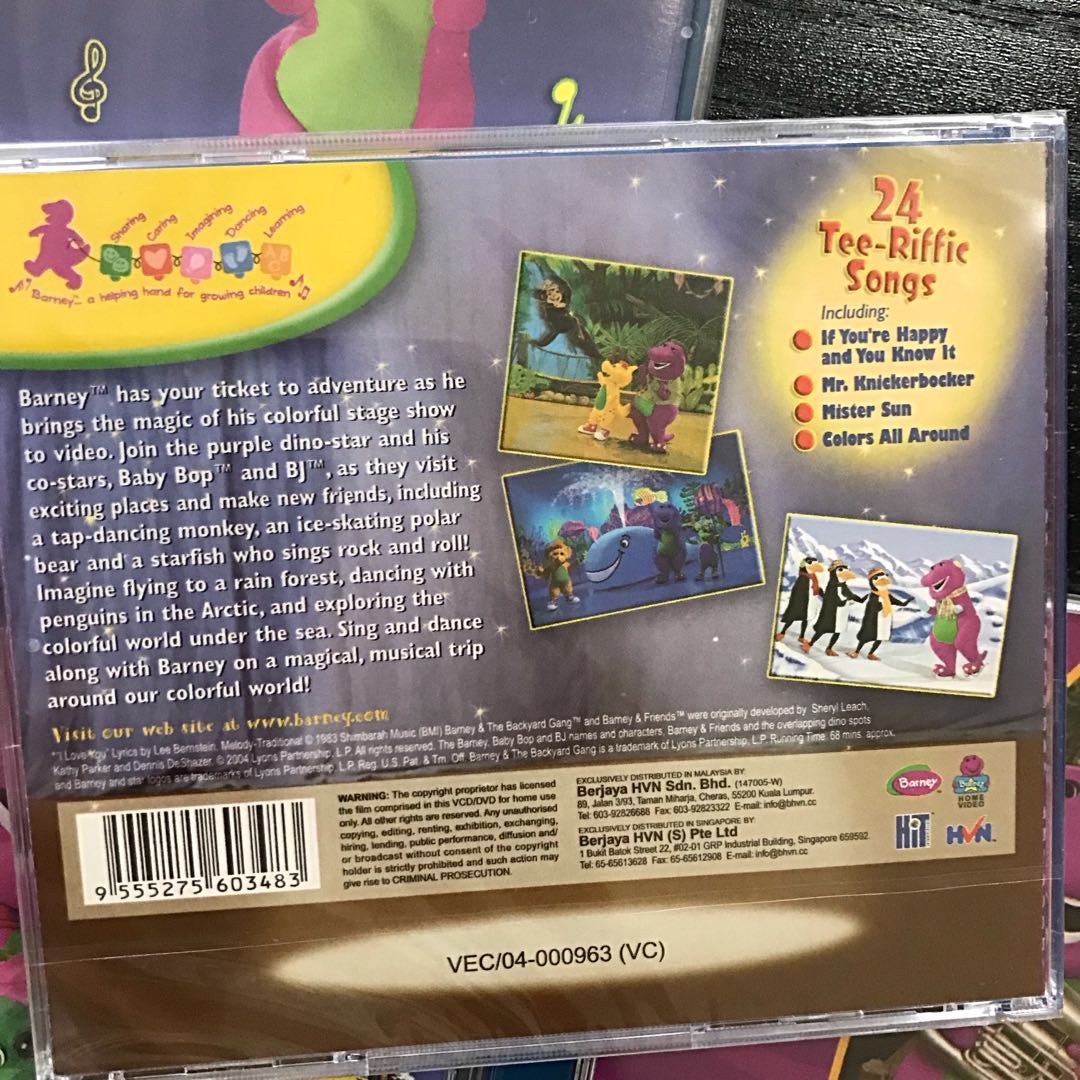 Barney VCD (set of 4), Hobbies & Toys, Toys & Games on Carousell