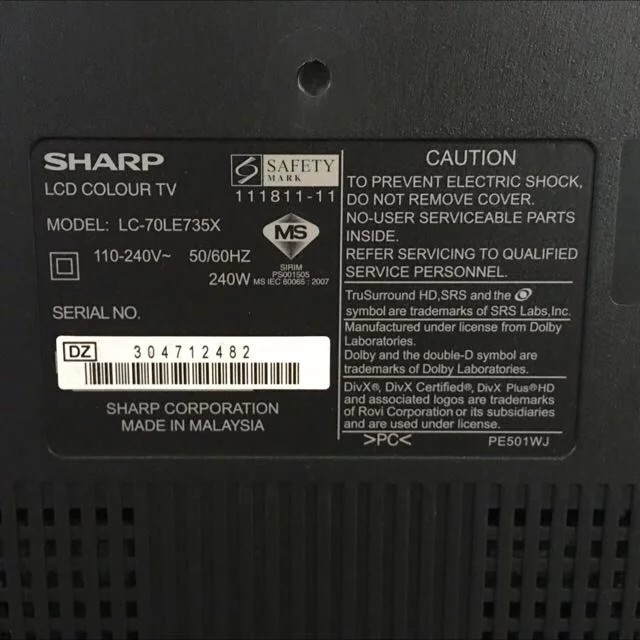 Sharp Aquos 70 inch tv, TV & Home Appliances, TV & Entertainment, TV on ...