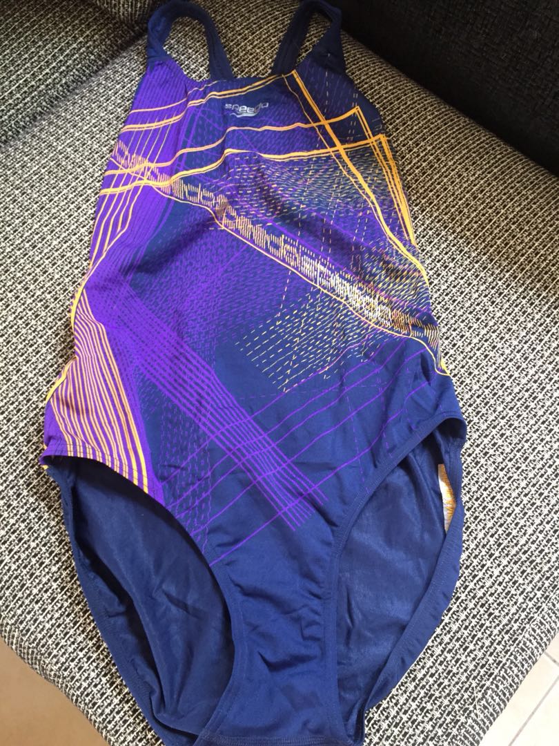 Speedo Blue & Violet Swimsuit, Women's Fashion, Swimwear, Bikinis ...