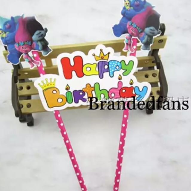 $3 Trolls Cake Topper, Hobbies & Toys, Toys & Games on Carousell