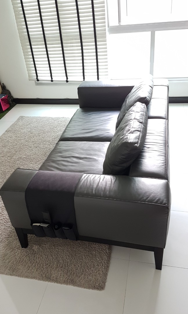 Camerich 2 seat full leather sofa, Furniture & Home Living, Furniture ...