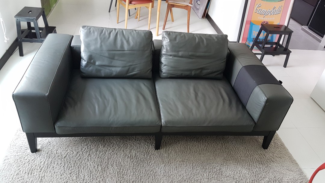 Camerich 2 seat full leather sofa, Furniture & Home Living, Furniture ...
