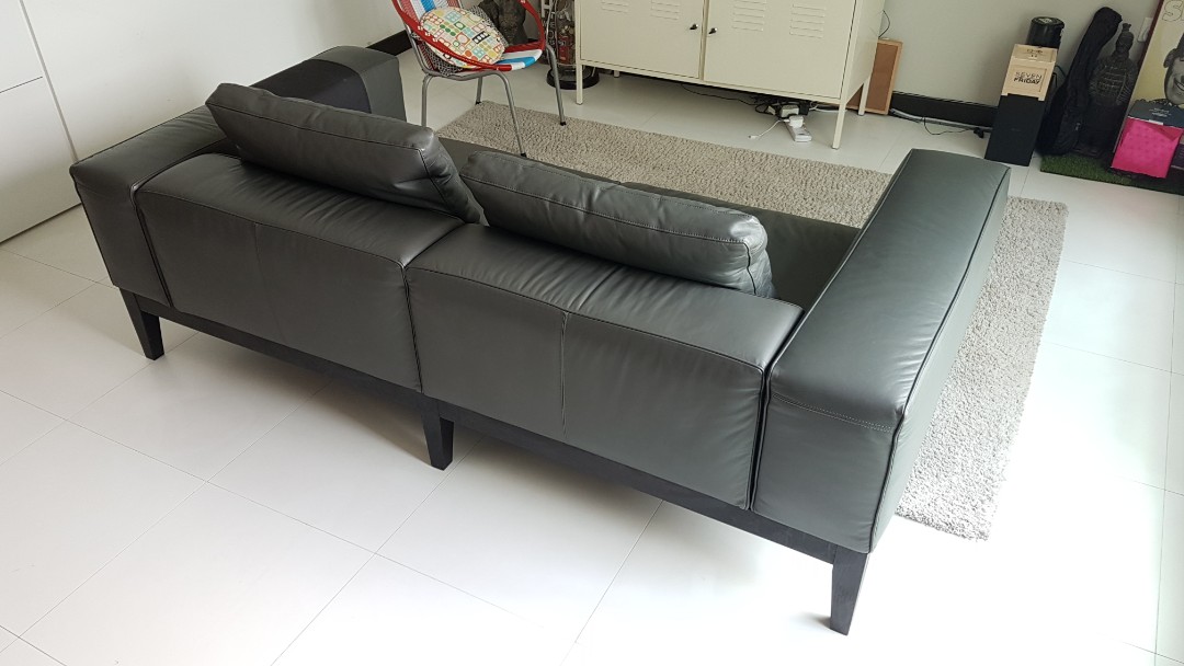 Camerich 2 seat full leather sofa, Furniture & Home Living, Furniture ...
