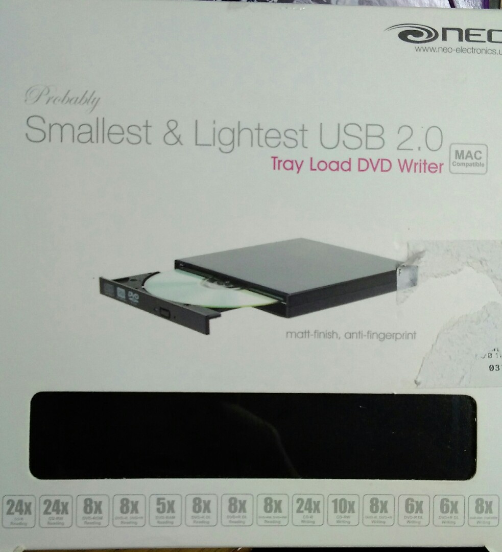 neo usb 2.0 tray load external dvd writer, Computers & Tech, Parts ...