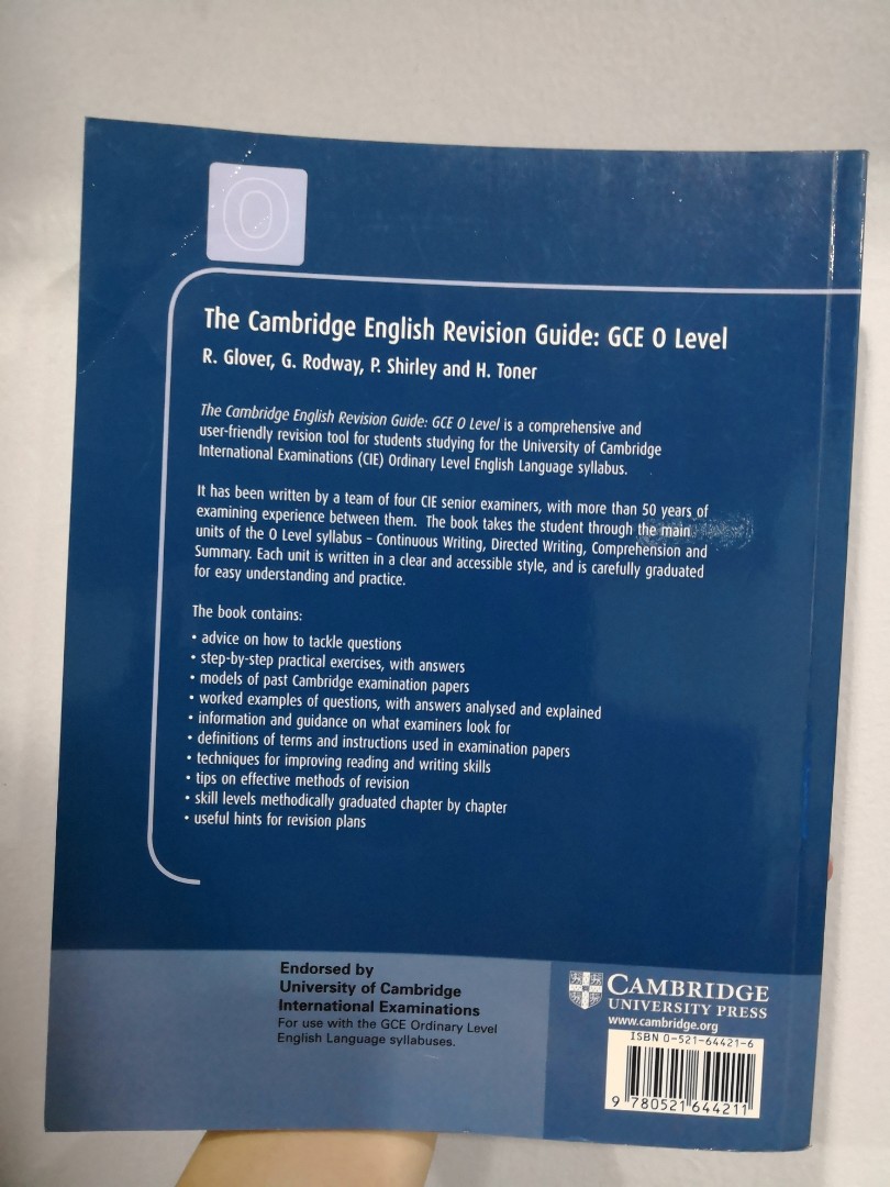 GCE 'O' Level The Cambridge English Revision Guide, Hobbies & Toys ...