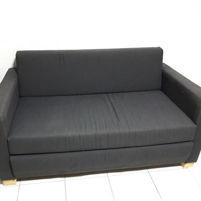 IKEA Black Sofa Bed, Furniture & Home Living, Furniture, Sofas on Carousell