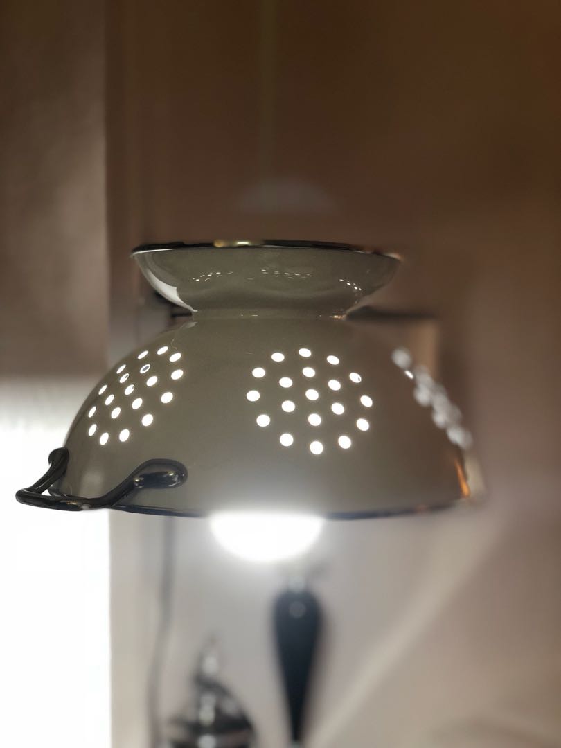 Vintage Colander Pendant Light Fixture, Furniture & Home Living ...