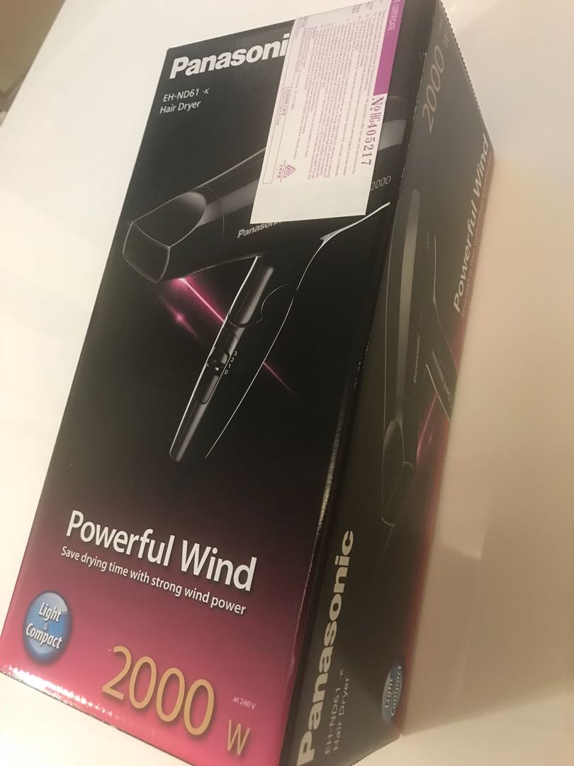 •100%全新• 2000W Panasonic EH-ND61-K Hair Dryer 樂聲牌風筒, 汽車配件, 電子配件 - Carousell