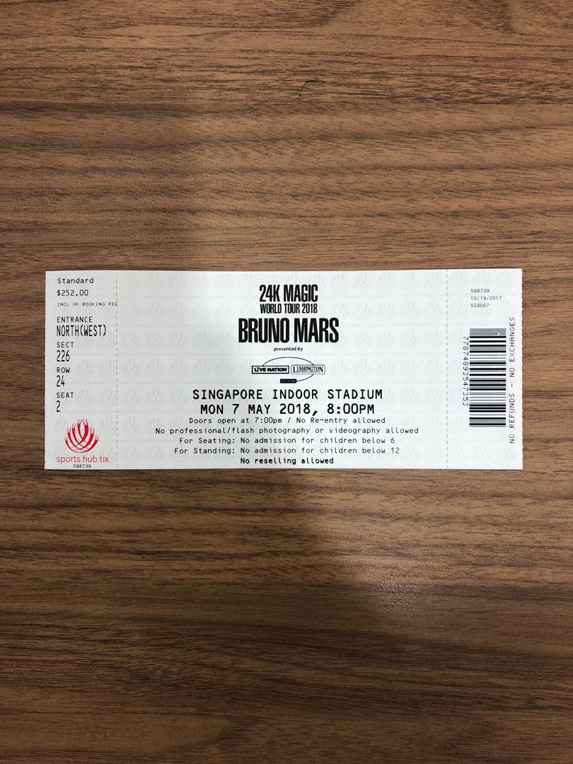 Bruno Mars, Hobbies & Toys, Memorabilia & Collectibles, Fan Merchandise ...