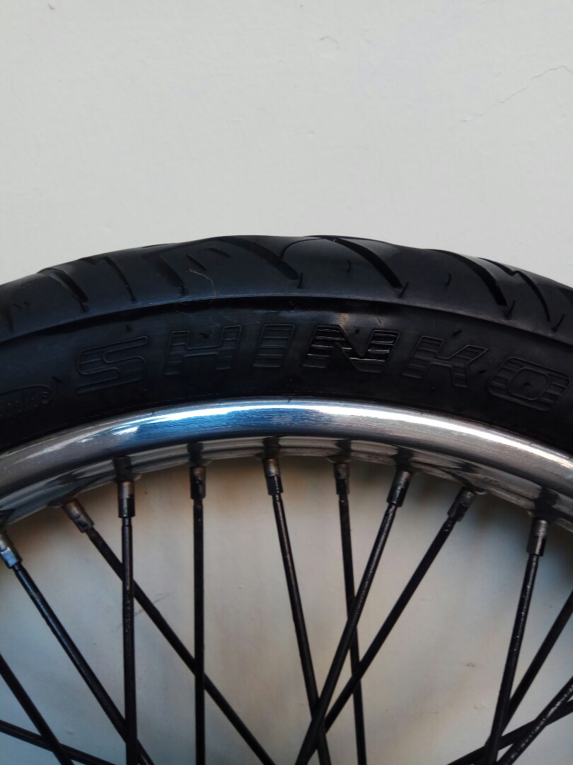 Honda Steed 28" Front Spokes Rim wheel set, Motorcycles, Motorcycle ...