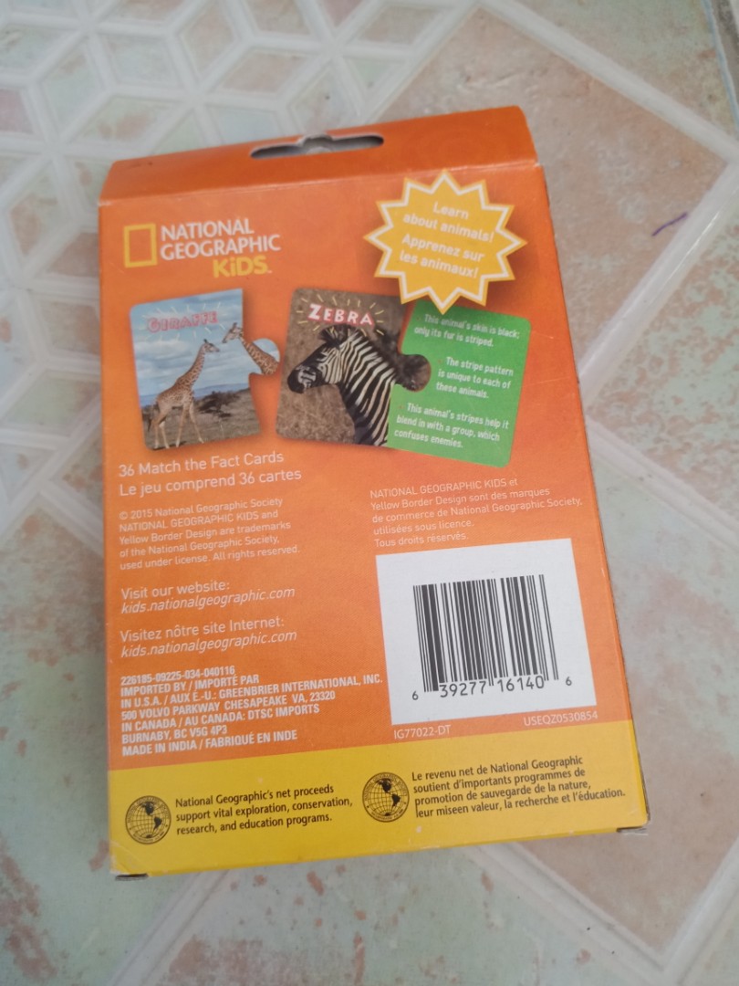 National Geographic Match the Fact Cards on Carousell