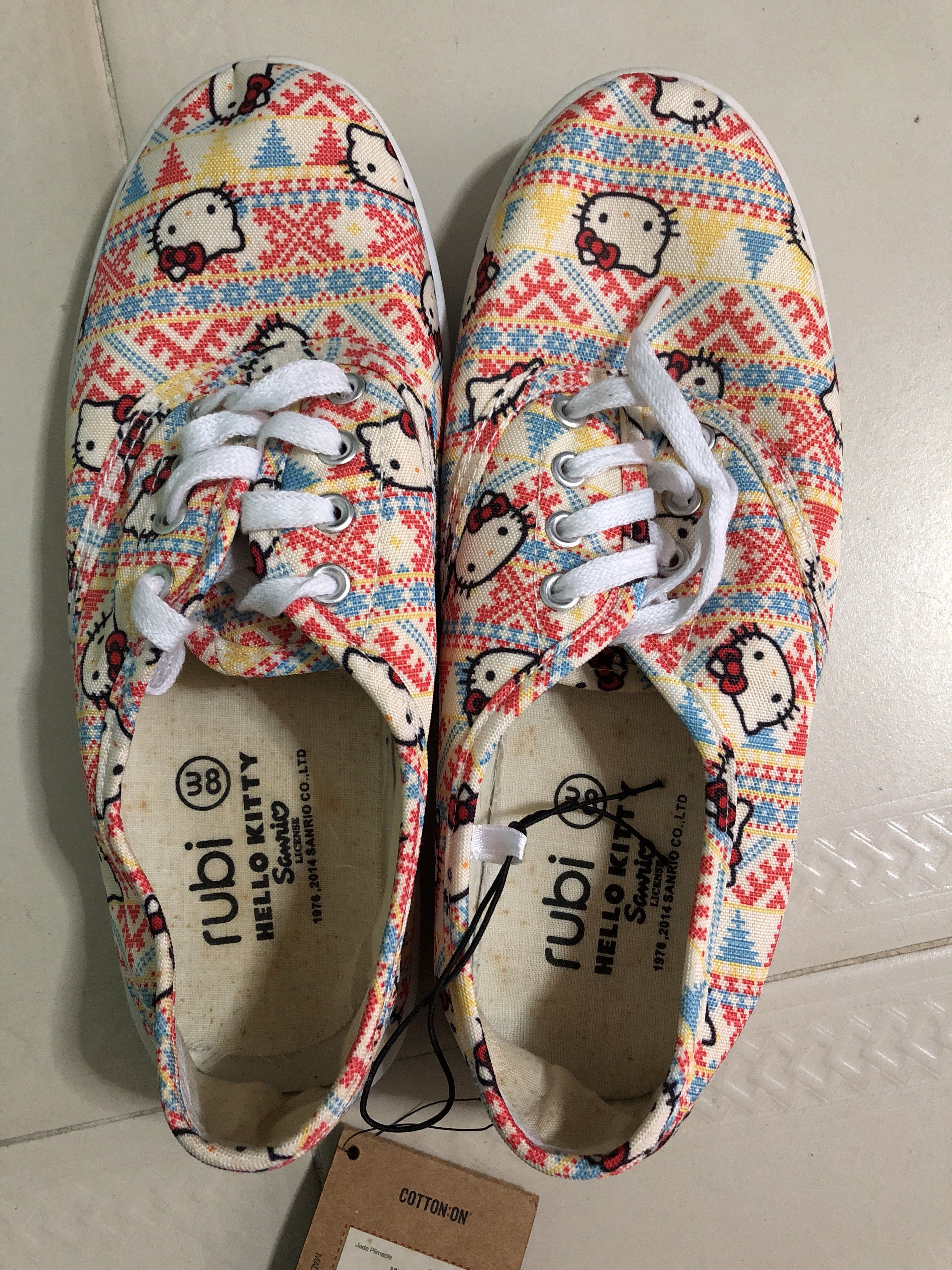 plimsole in aztec hello kitty print, Women's Fashion, Footwear ...