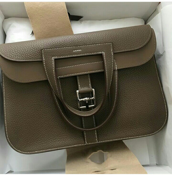 Hermes Halzan 31 In Etoupe, Luxury, Bags & Wallets on Carousell