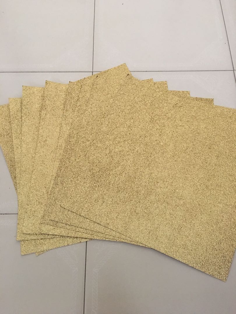 [INSTOCK] Gold glitter craft paper, Hobbies & Toys, Stationery & Craft ...